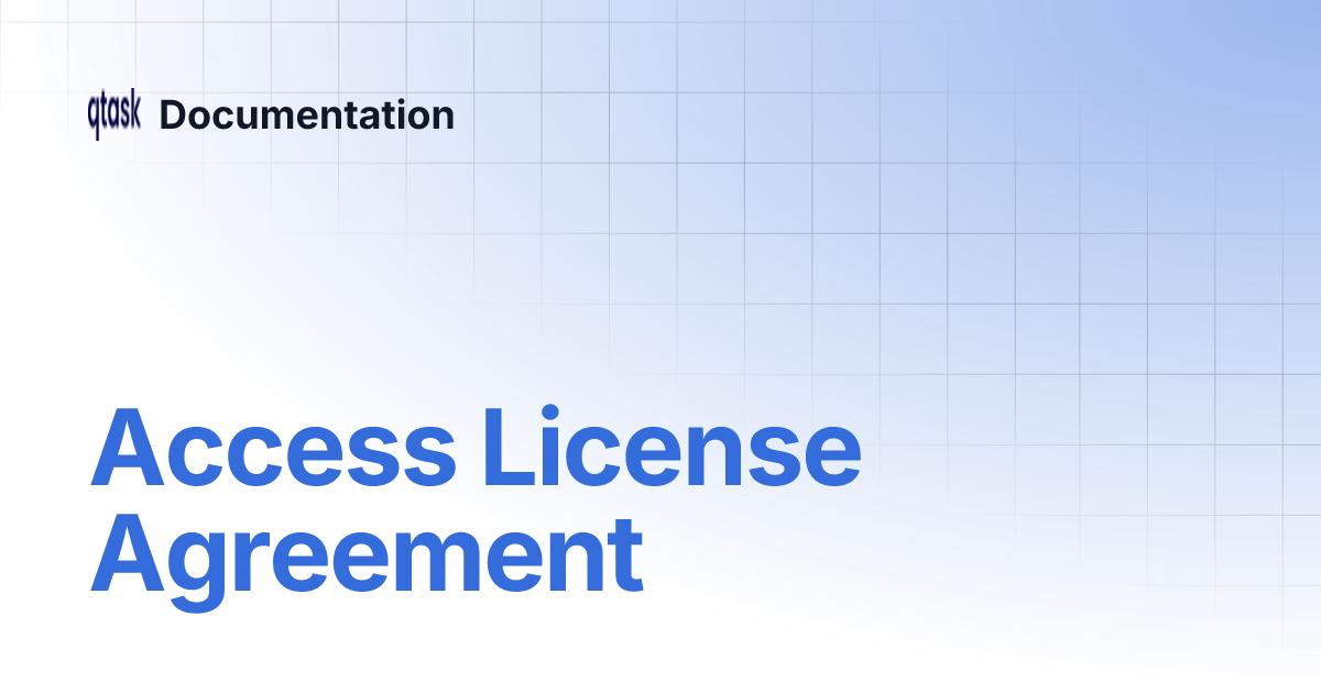 Access License Agreement | Documentation