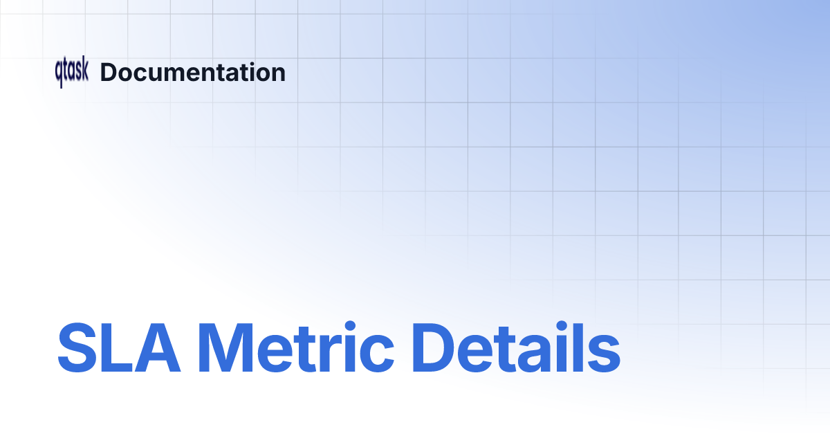 SLA Metric Details | Documentation